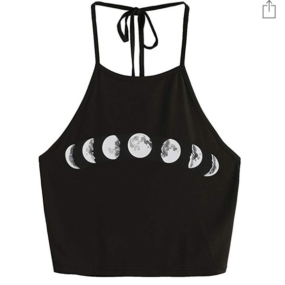 Tops | New Phases Of The Moon Crop Top | Poshmark